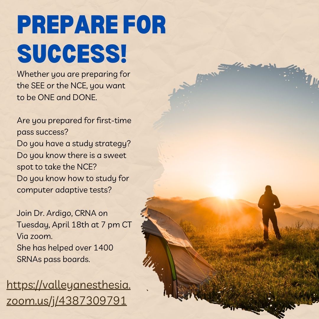 Valley Anesthesia's next zoom- Save the date!